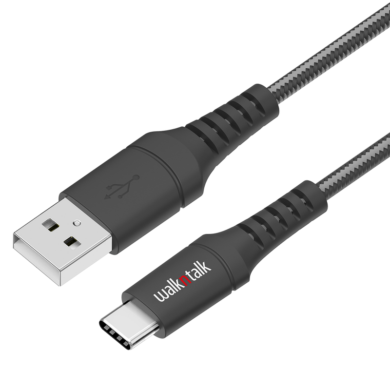 1m Black Braided USB C Cable | Walkntalk