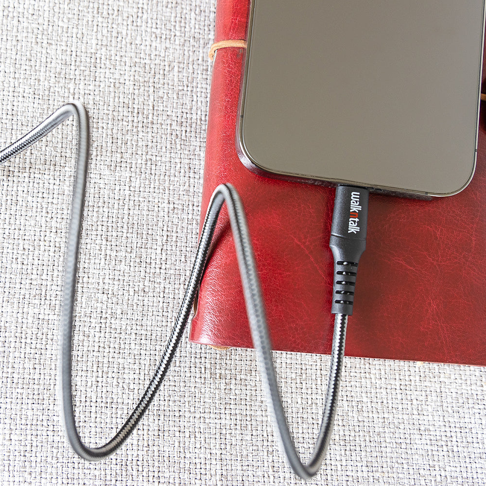 1m Braided Black Apple iPhone Lightning Cable | Walkntalk