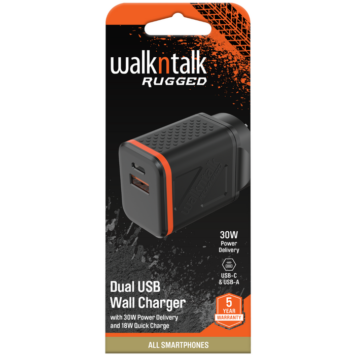 Rugged Dual USB Wall Charger | Walkntalk